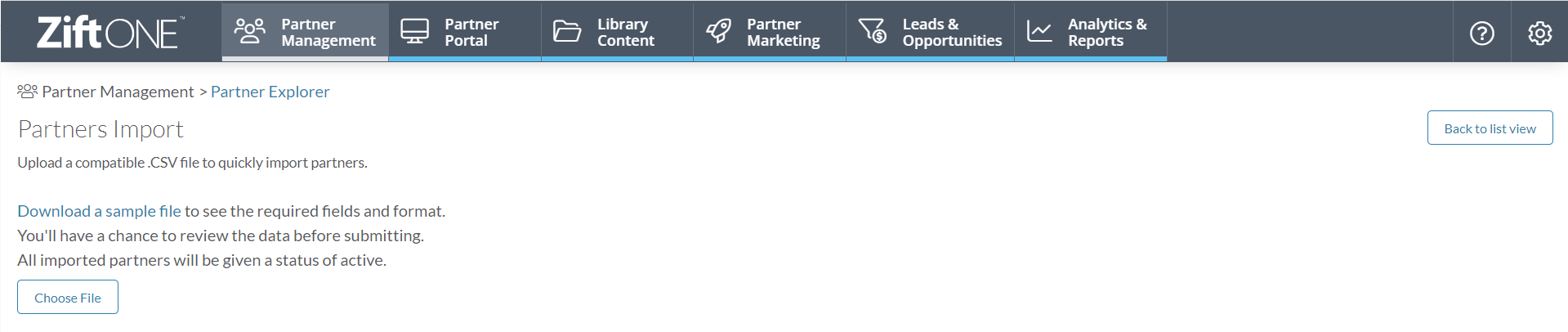 Manage Partners – ZiftONE Admin