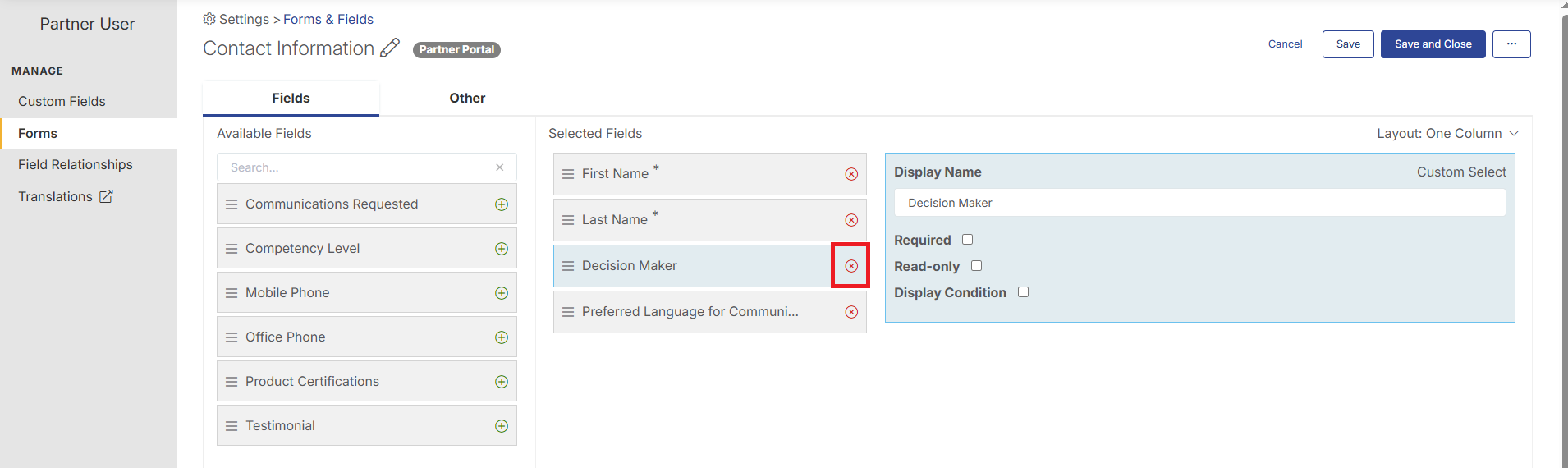 Form Configuration – ZiftONE Admin