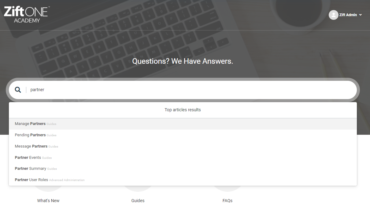 Find Answers with ZiftONE Admin Academy – ZiftONE Admin