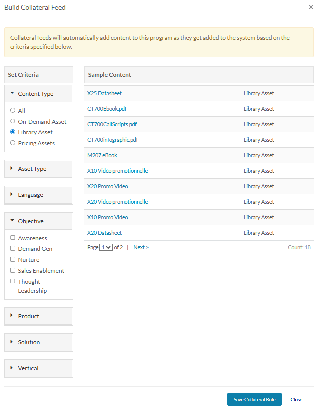 Manage Collateral Programs – ZiftONE Admin