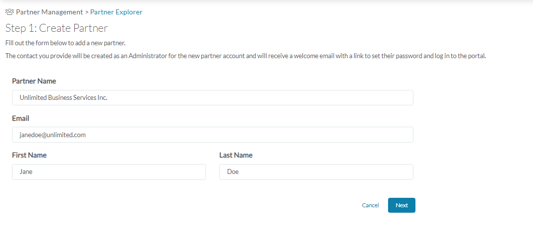 Creating a Partner Account – ZiftONE Admin