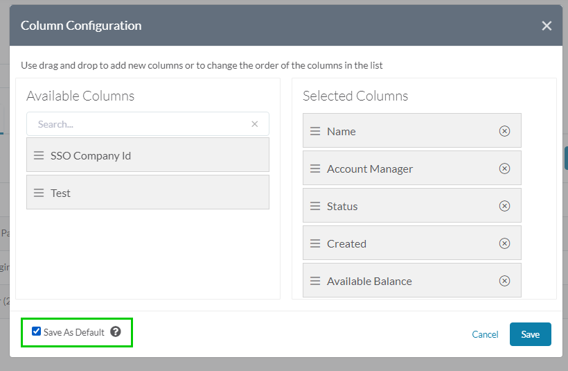 Viewing and Customizing the Partner Accounts List – ZiftONE Admin