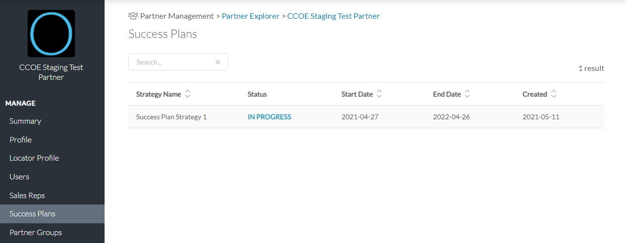 Viewing and Editing a Partner's Success Plans – ZiftONE Admin