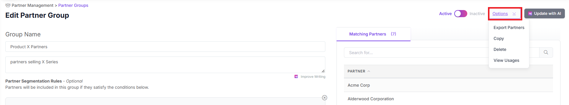 Copying a Partner Group – ZiftONE Admin