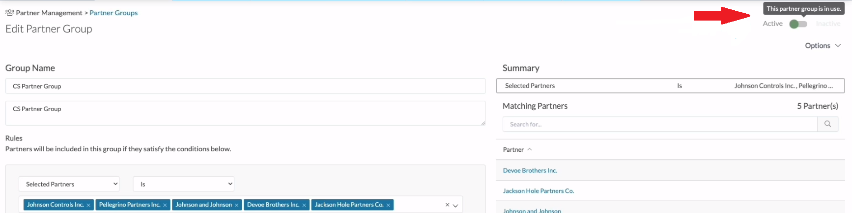 Editing a Partner Group – ZiftONE Admin