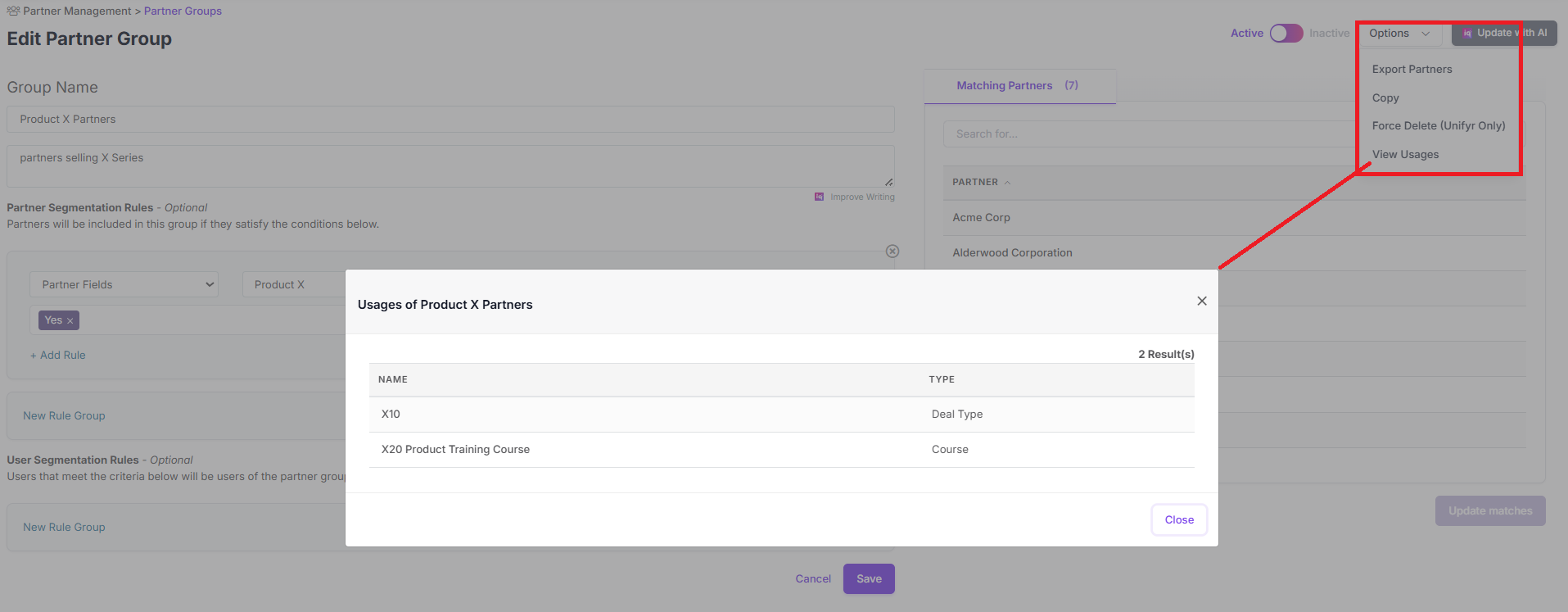 Editing a Partner Group – ZiftONE Admin
