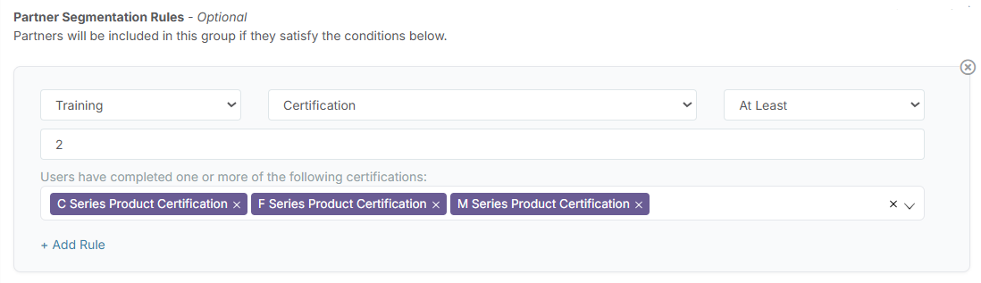 Example Partner Group Rules - Training – ZiftONE Admin