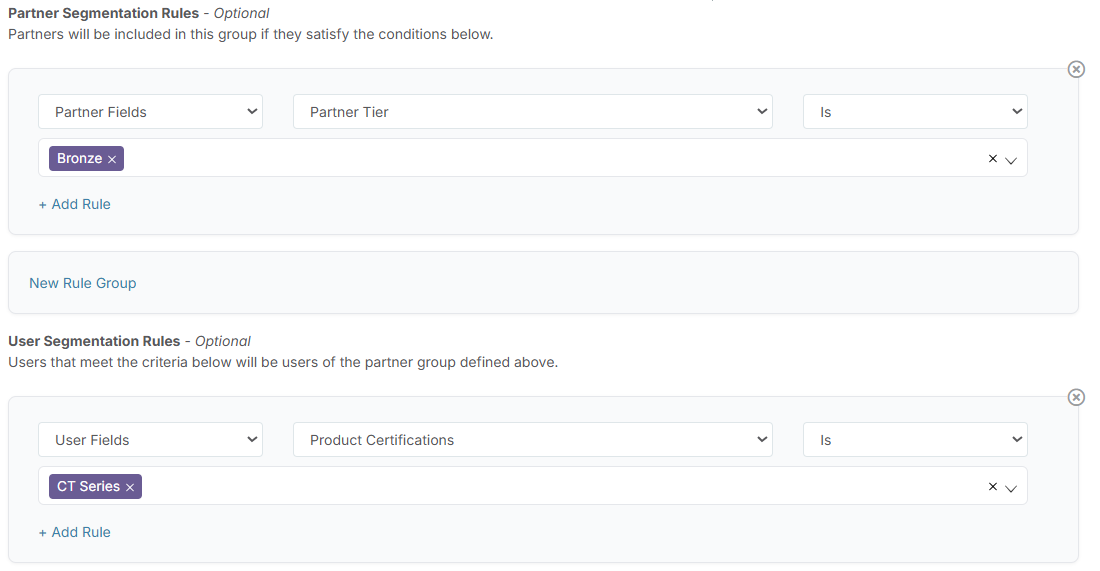 Example Partner Group Rules - User Information – ZiftONE Admin
