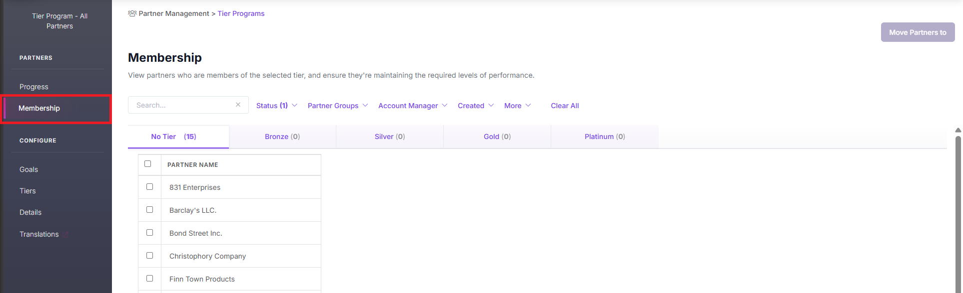 Viewing Current Tier Membership – ZiftONE Admin