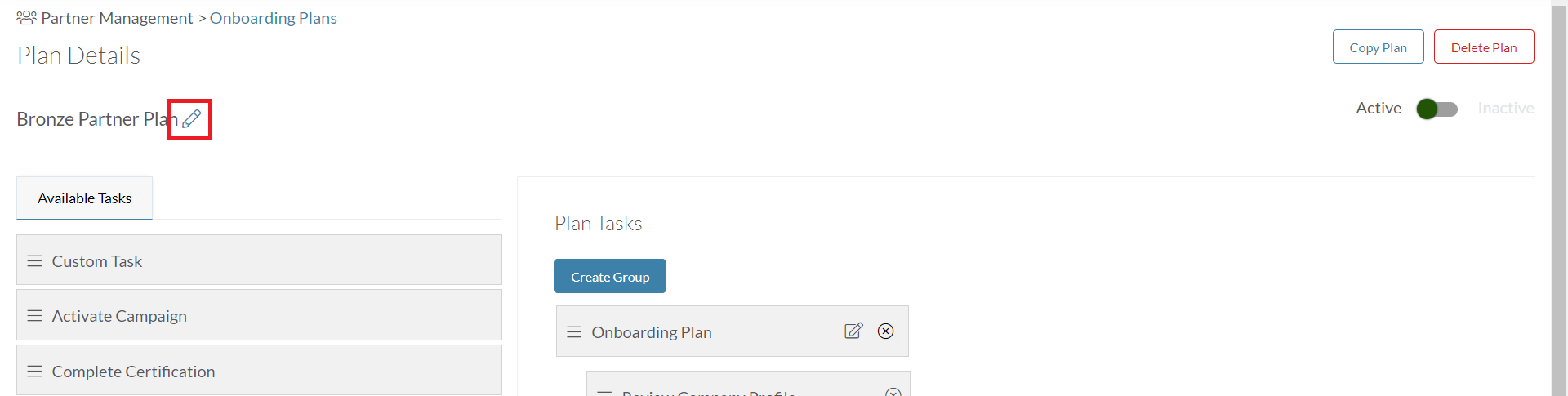 Editing an Onboarding Plan – ZiftONE Admin