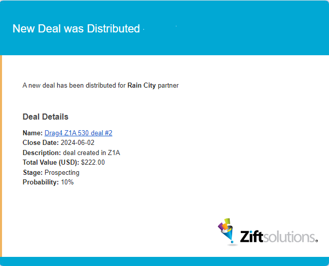 Notification: Deal Registration for Suppliers – ZiftONE Admin
