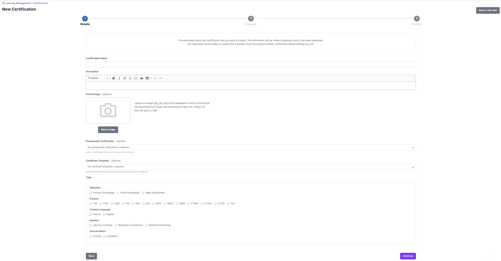 Creating a Certification – ZiftONE Admin