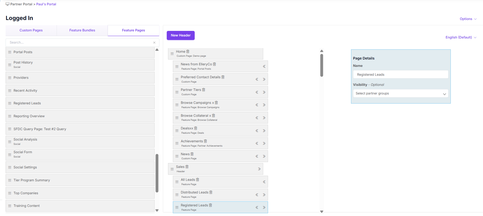Adding Feature Pages to the Partner Portal – ZiftONE Admin