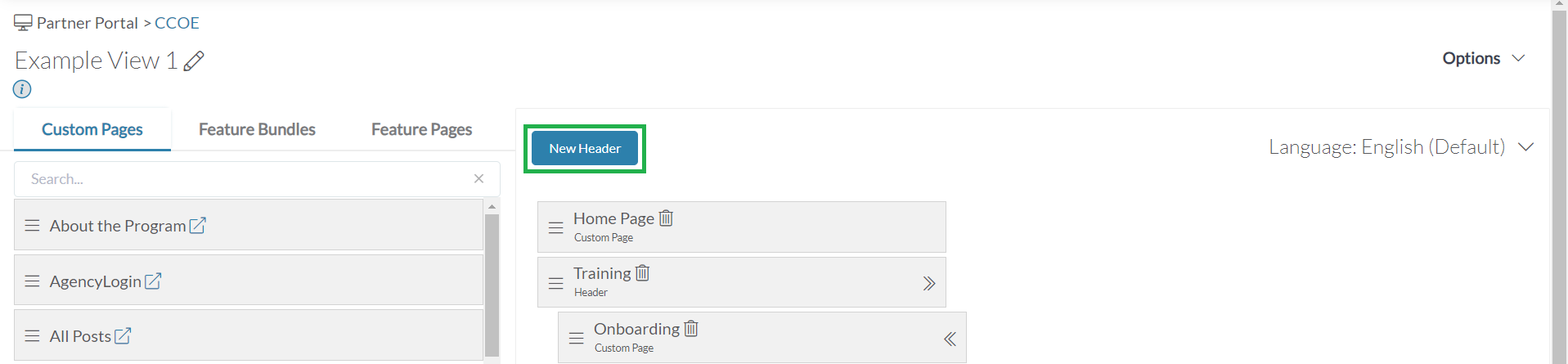 Linking an External Page to the Partner Portal – ZiftONE Admin