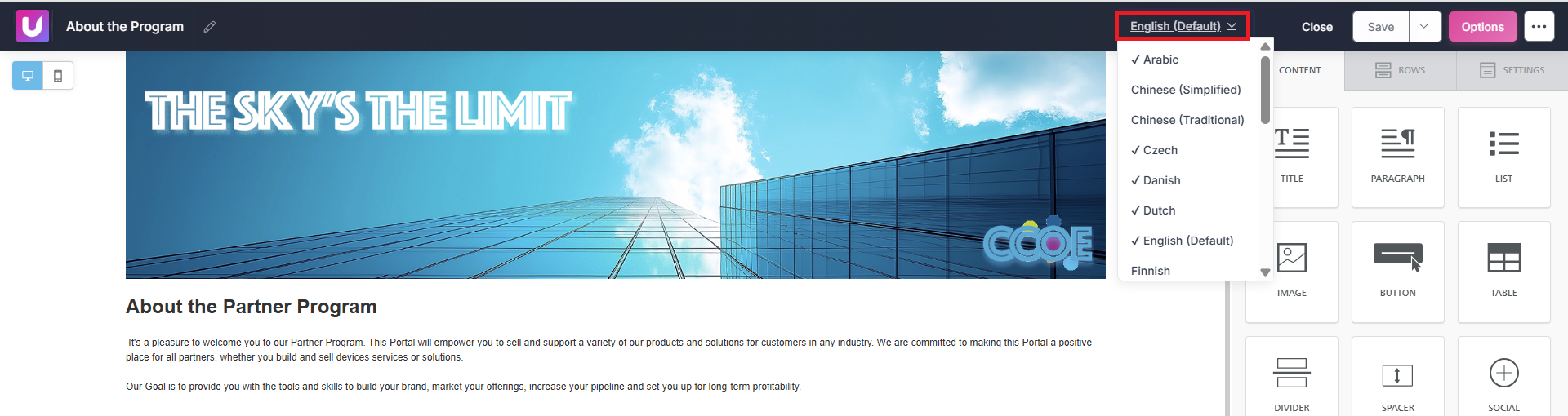 Translating a Custom Page – ZiftONE Admin