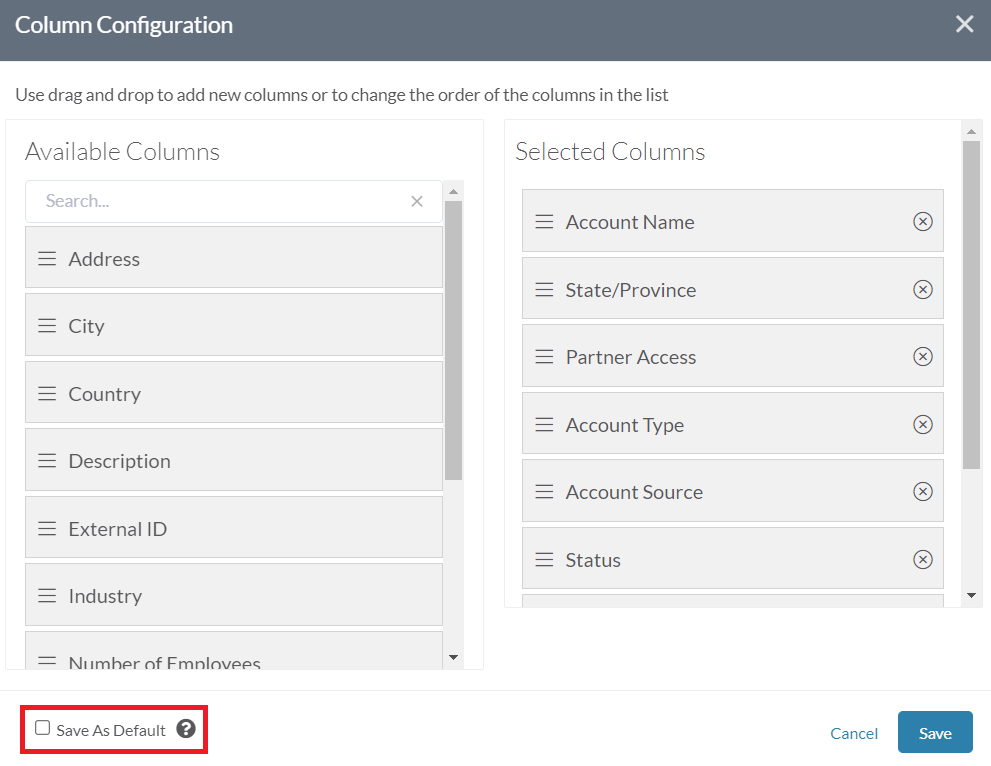 Viewing and Customizing the Customer Accounts List – ZiftONE Admin