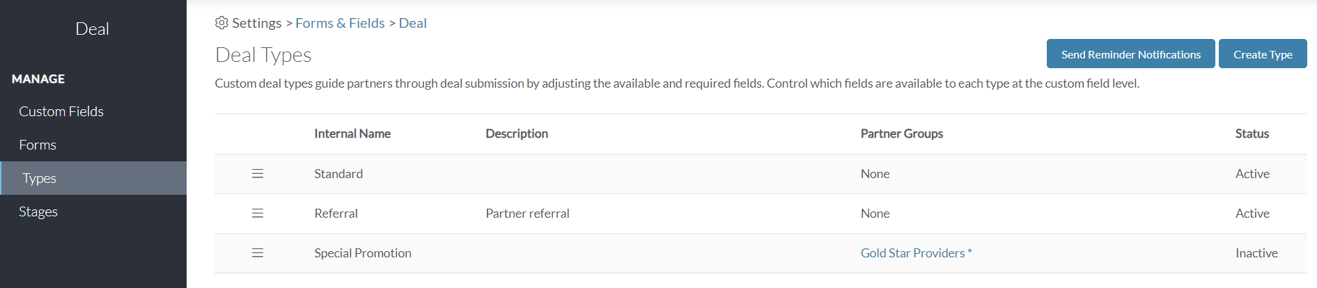 Adding Custom Deal Types – ZiftONE Admin