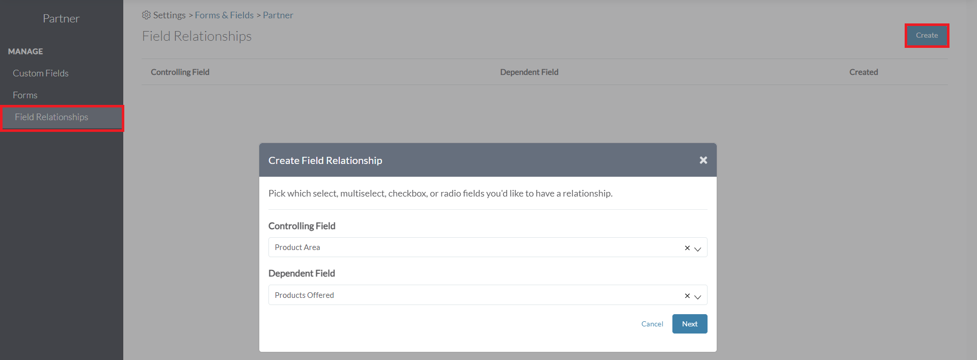 Adding a Relationship between Custom Fields – ZiftONE Admin
