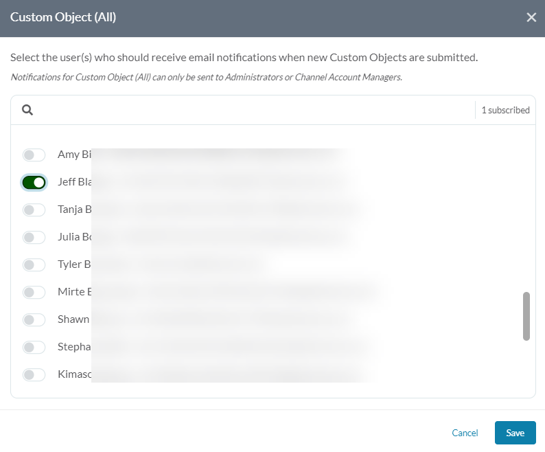 Receiving Notifications About Submissions Of Custom Information