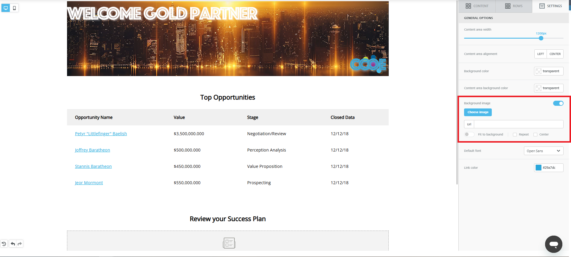 Adding a Background Image to a Custom Page – ZiftONE Admin