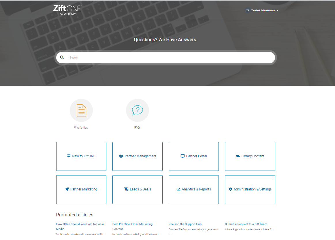 Find Answers with ZiftONE Admin Academy – ZiftONE Admin