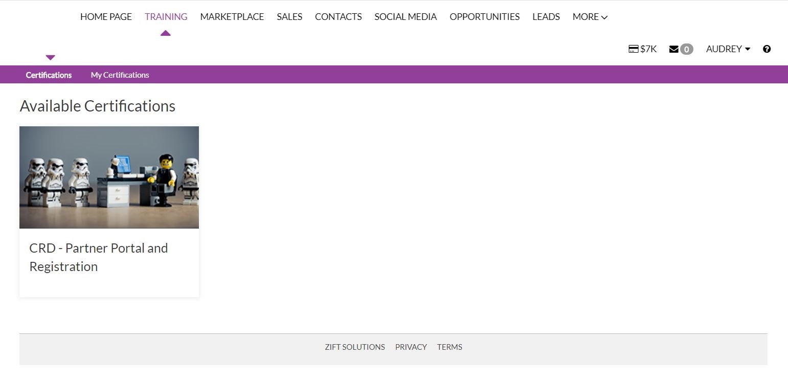 View Detail Feature Bundle: Training – ZiftONE Admin