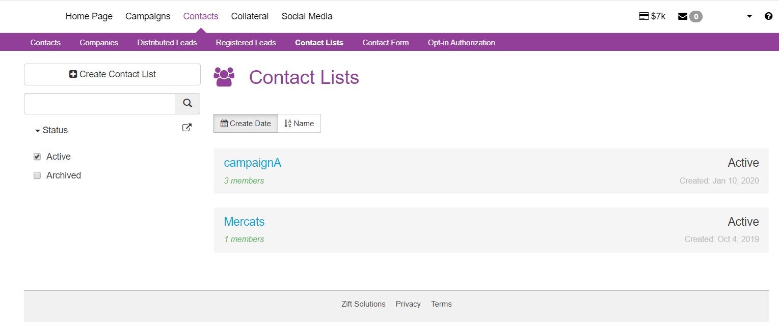 View Detail Feature Bundle: Contacts – ZiftONE Admin
