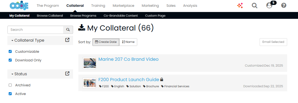 View Detail Feature Bundle: Collateral – ZiftONE Admin