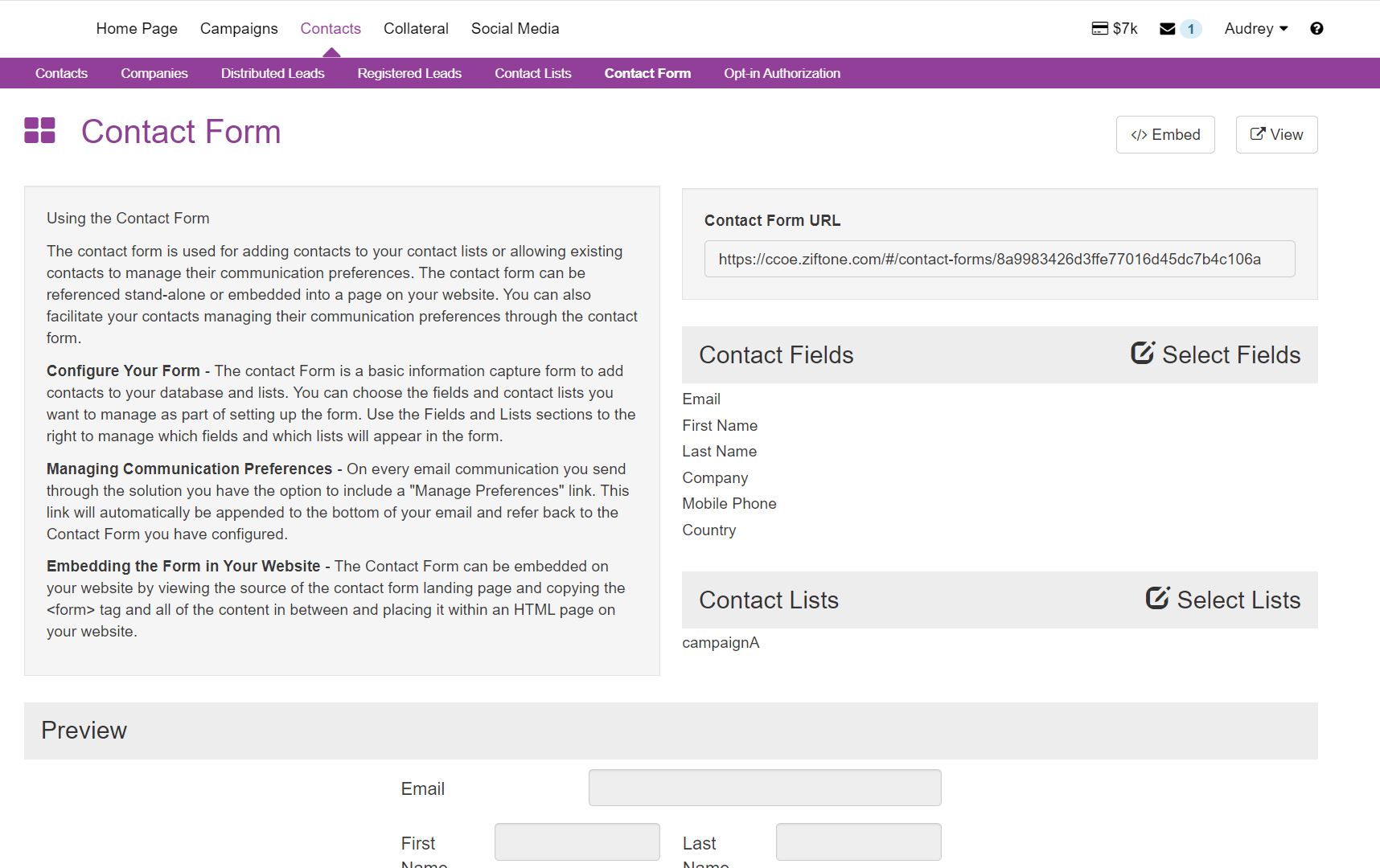 View Detail Feature Bundle: Contacts – ZiftONE Admin