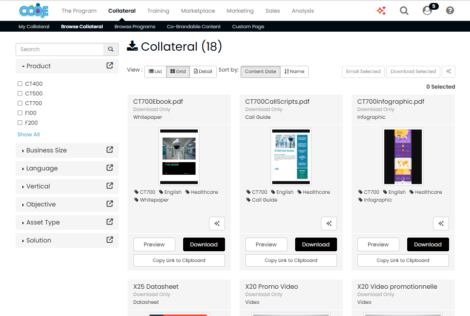 View Detail Feature Bundle: Collateral – ZiftONE Admin