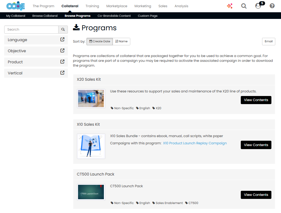 View Detail Feature Bundle: Collateral – ZiftONE Admin