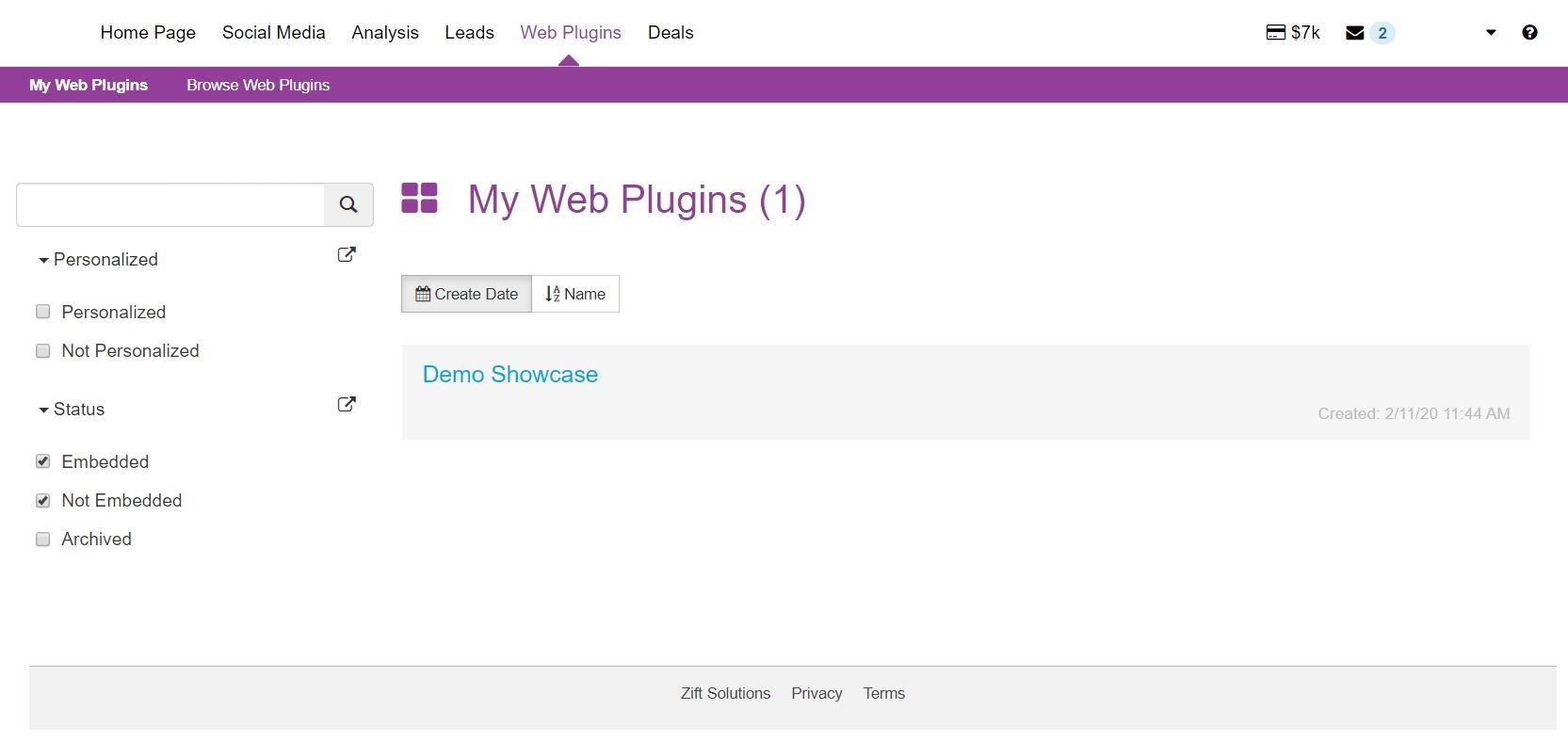View Detail Feature Bundle: Web Plugins – ZiftONE Admin