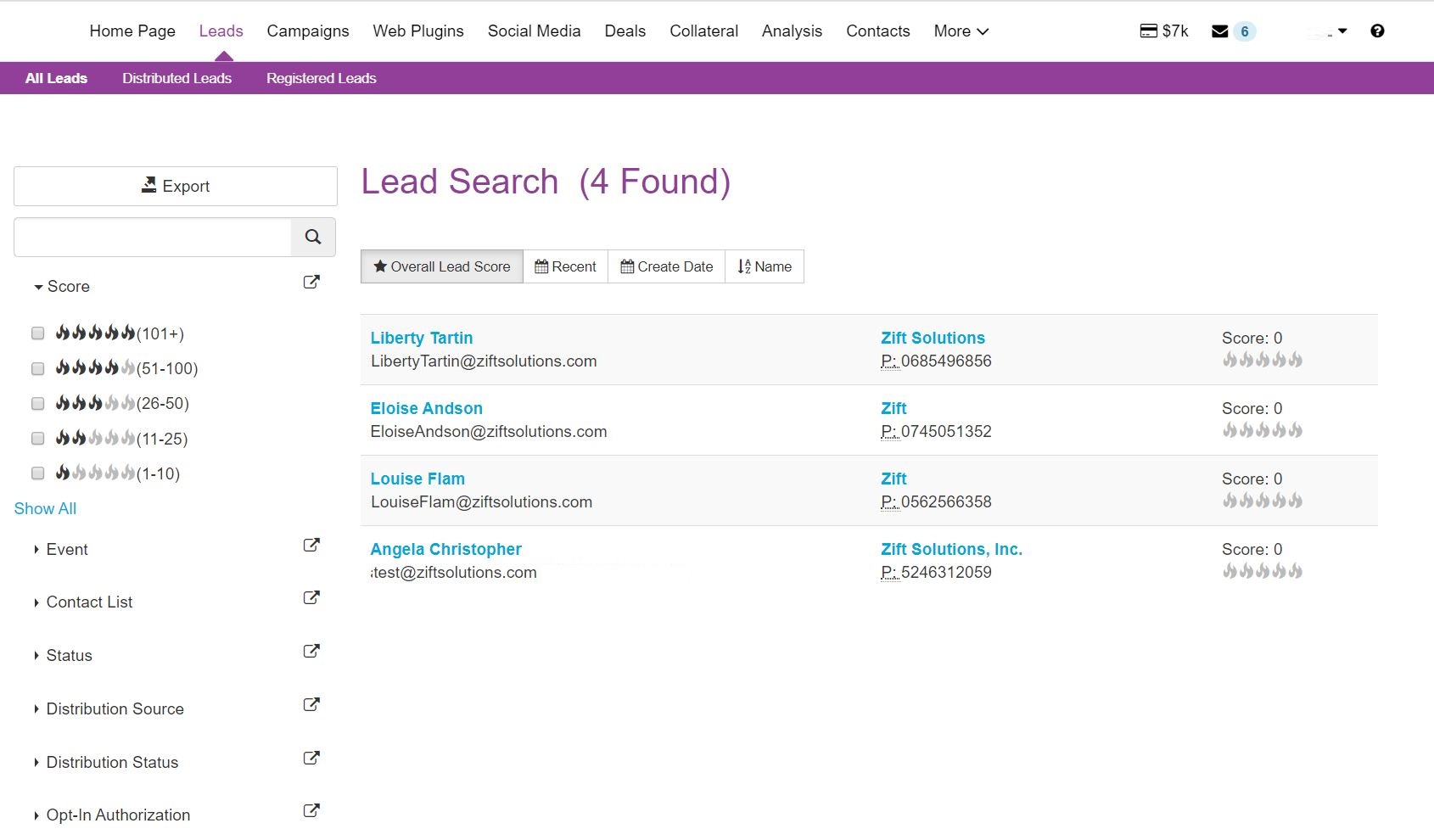 View Detail Feature Bundle: Leads – ZiftONE Admin