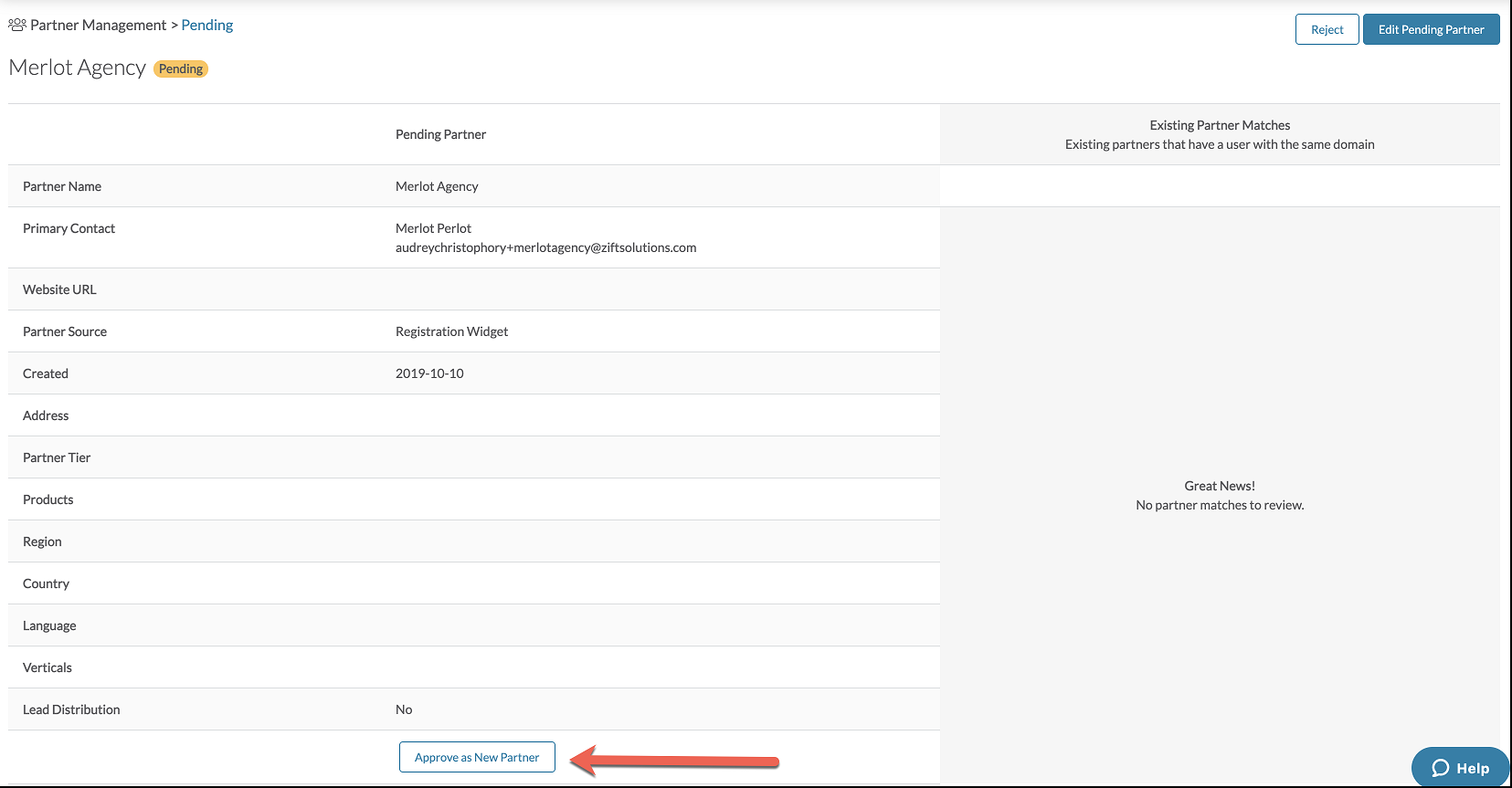 Manage Partners – ZiftONE Admin