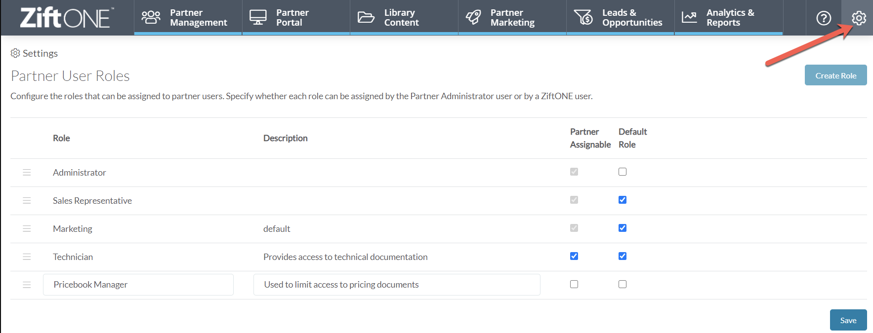 Partner User Roles – ZiftONE Admin