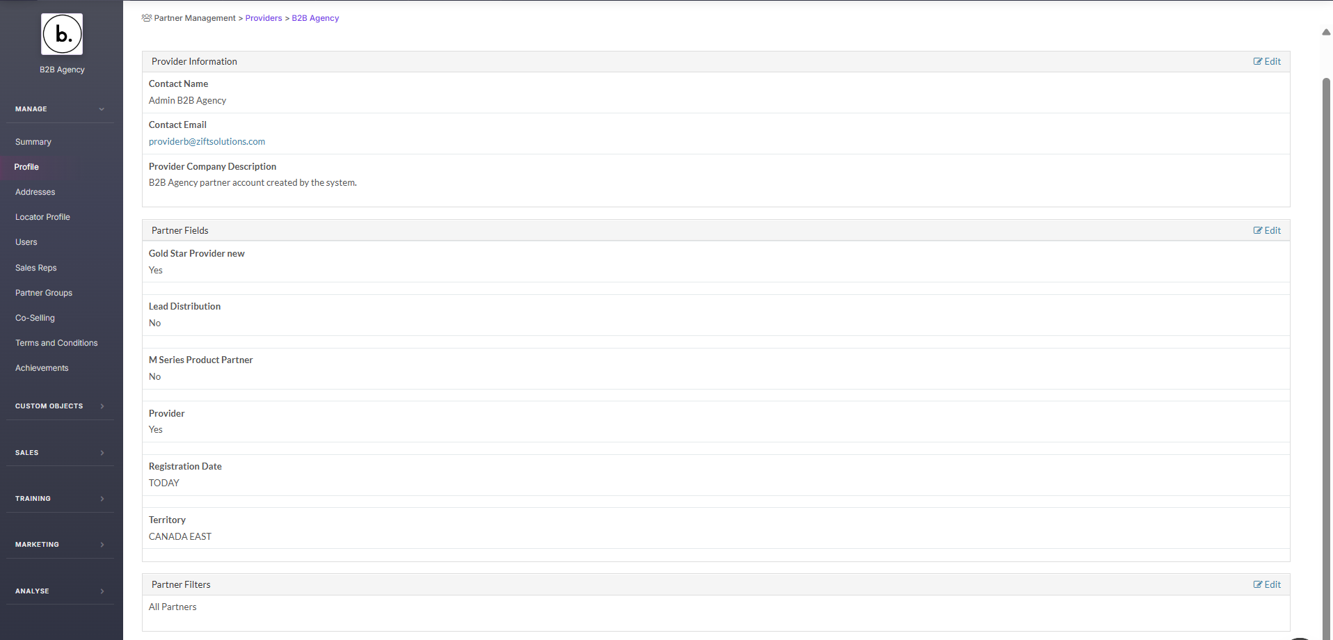 Manage Individual Provider Details – ZiftONE Admin
