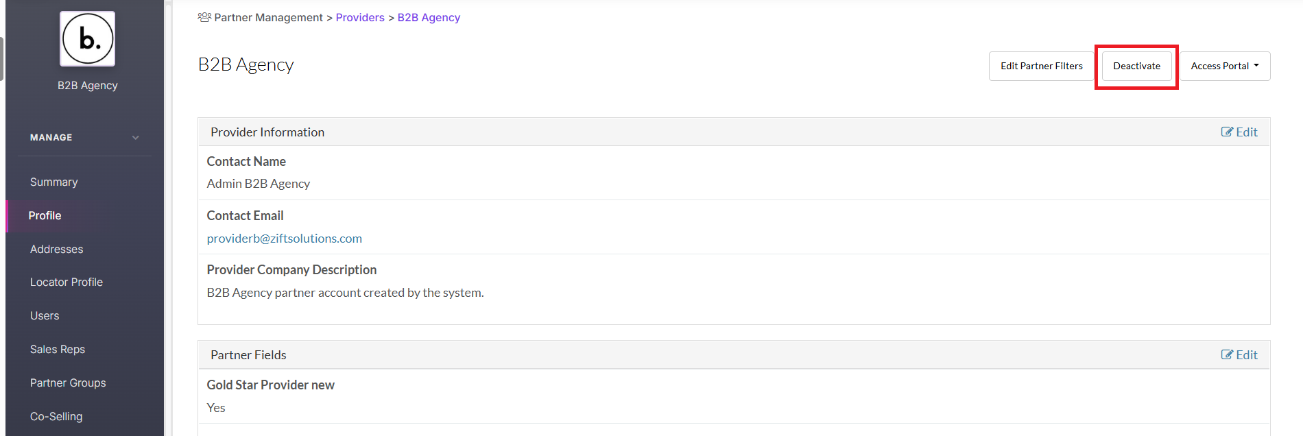 Manage Individual Provider Details – ZiftONE Admin